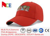 China Custom Dad Cap 58cm Adult Sports Hat Red Blended Fabric Patch Embroidery for sale