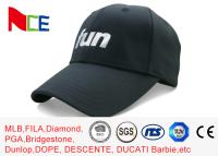 China Custom 6 Panel Sports Baseball Cap 58cm Adjustable Black Fitted Hat for sale