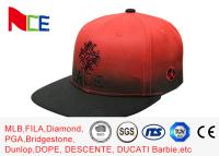 China Custom Flat Brim Snapback Hat with Red Tone Embroidery - 58cm Size, Multiple Material Options for sale