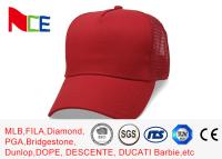 China Custom 5-Panel Trucker Cap Red Color with Adjustable 48-60cm Sizing for Unisex Wear for sale