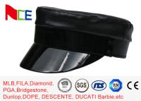 China Black Military Cadet Cap for Women - PU Material, 48-60cm Size Range, Custom Logo Options, SGS Certified for sale