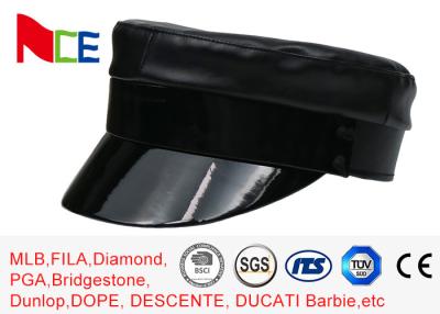 China Black Military Cadet Cap for Women - PU Material, 48-60cm Size Range, Custom Logo Options, SGS Certified for sale