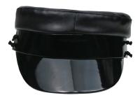 China Black Military Cadet Cap for Women - PU Material, 48-60cm Size Range, Custom Logo Options, SGS Certified for sale