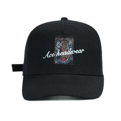 China Custom Embroidered Leather Baseball Cap Curved Visor Adjustable Size 57-60cm for sale