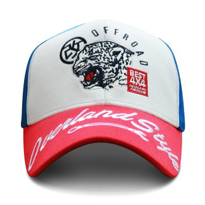 China 6 Panel Embroidered Baseball Caps With Metal Buckle Soft Or Hard Pre - Curved for sale