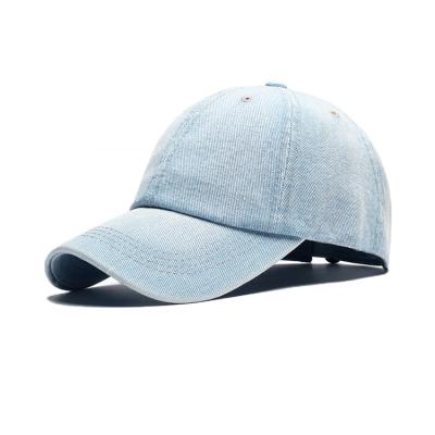 China Custom Plain Denim Dad Hat 100% Cotton Canvas Fabric Adjustable Size 58cm for sale