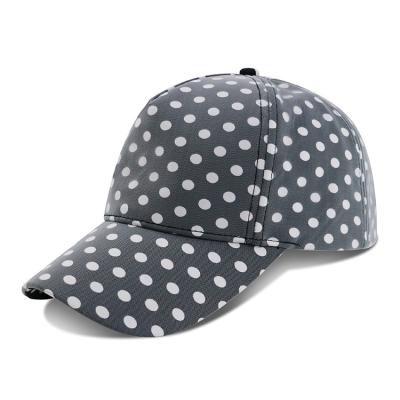 China Custom Youth Baseball Cap 58cm with Curved Brim and Black White Dot Print - Multiple Closure Options for sale
