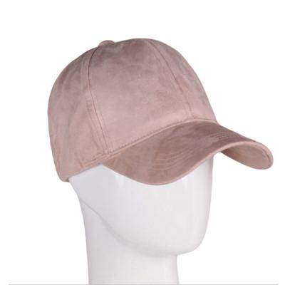 China Custom Suede Dad Hat with Metal Buckle Closure 58cm Size Promotional Baseball Cap for sale