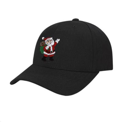 China Santa Claus Cartoon Visor Brand Customization Embroidery Funny Merry Christmas Baseball Cap Black Baseball Cap for sale