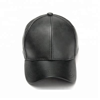 China Color Blank Pu Leather 6 Panel Baseball Cap For Women Unconstructed Style for sale