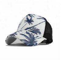 China Custom Sublimation 5-Panel Trucker Cap - Adjustable 56-60cm Adult Size with Mesh Back Panel for sale
