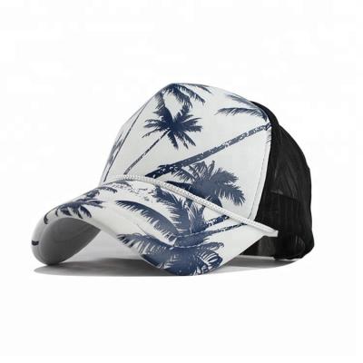 China Custom Sublimation 5-Panel Trucker Cap - Adjustable 56-60cm Adult Size with Mesh Back Panel for sale