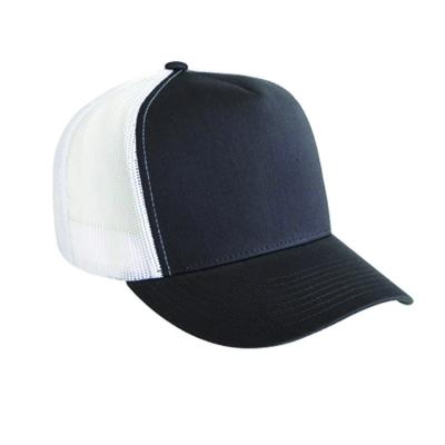 China Custom 5 Panel Trucker Cap Nylon Lightweight Black White Foam Plain 58cm for sale