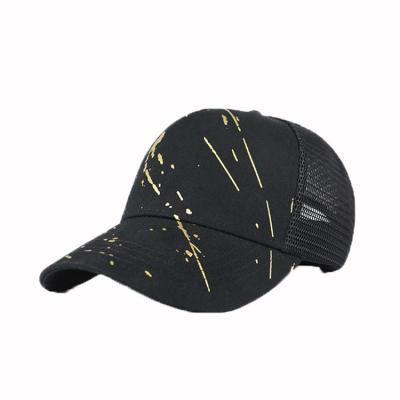 China Custom Sublimation Printed Trucker Caps Plastic Snapback Curved Brim 6 Panel for sale