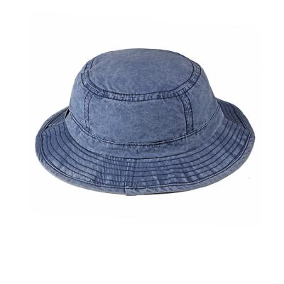 China Custom Reversible Denim Boonie Bucket Hat for Men Women 58cm Tie Dye Fishing Cap for sale