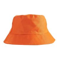 China Custom Orange Bucket Hat for Youth 58cm Solid Color Vented Urban Fisherman Cap for sale