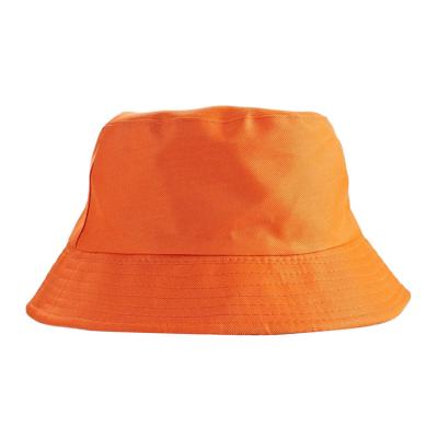 China Custom Orange Bucket Hat for Youth 58cm Solid Color Vented Urban Fisherman Cap for sale