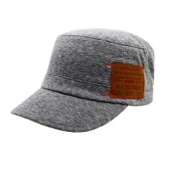 China Custom Logo Military Cadet Cap 58-60cm with Leather Patch - Adjustable Flat Top Officer Hat for sale