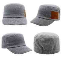 China Custom Logo Military Cadet Cap 58-60cm with Leather Patch - Adjustable Flat Top Officer Hat for sale