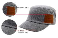 China Custom Logo Military Cadet Cap 58-60cm with Leather Patch - Adjustable Flat Top Officer Hat for sale