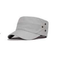 China 100% Cotton Military Cap - Flat Top Blank Adjustable Hat with Multi-Panel Construction for Custom Logo Embroidery for sale