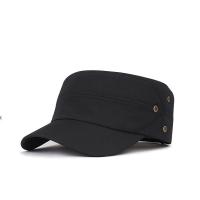China 100% Cotton Military Cap - Flat Top Blank Adjustable Hat with Multi-Panel Construction for Custom Logo Embroidery for sale