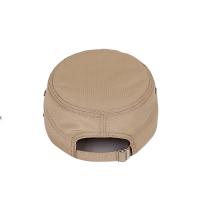 China 100% Cotton Military Cap - Flat Top Blank Adjustable Hat with Multi-Panel Construction for Custom Logo Embroidery for sale