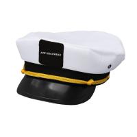 China Custom White Sailor Captain Hat 57CM - Handmade Sinamay Material with Feathers for Promotional Events for sale