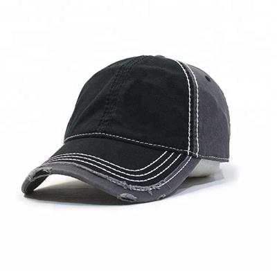 China Vintage Distressed Baseball Cap with Custom Short Bill - 20,000-30,000 Monthly Production Capacity for Team and Organization Embroidery for sale