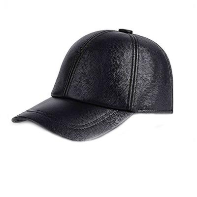 China Custom Leather Daddy Hat Curve Fitted 6 Panel Dad Cap Waterproof for sale