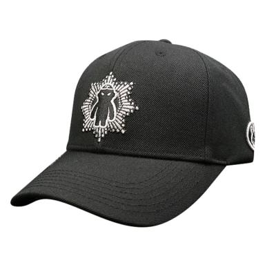 China Custom Embroidered 6 Panel Polyester Baseball Cap 58cm Size Adjustable for sale