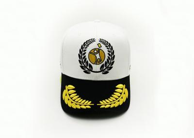 China Custom White 6 Panel Embroidery Baseball Hat Unisex 58cm Size 3D Logo for sale
