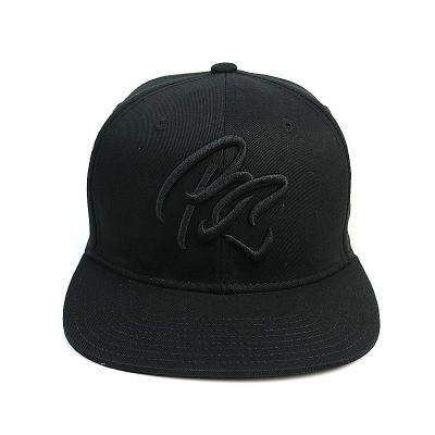 China 100% Cotton Flat Brim Snapback Hat 58cm with 3D Embroidery Logo Custom Design for sale