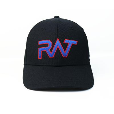 China Custom Embroidered Youth Baseball Caps Flat Visor Cotton Promotional Hats 58cm for sale