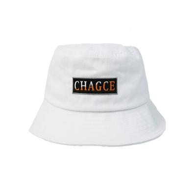 China Custom Solid Black Fisherman Bucket Hat for Women Men 58cm Size Cotton Fabric for sale