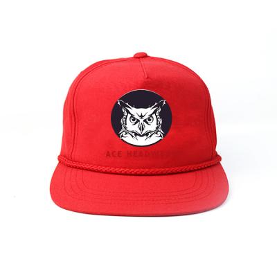 China Custom Unstructured Nylon Snapback Cap Hat 58cm Red Rope Plain Blank for sale
