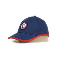 China Custom Printed Baseball Caps with Rubber Patch Embroidery Navy Blue 58cm for sale