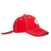 China Adjustable Fashion Style Customize Red 6-Panel Embroidery Woven Patch Logo Baseball Caps Hats for sale