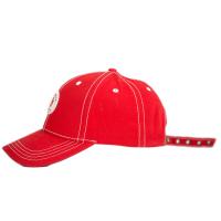 China Adjustable Fashion Style Customize Red 6-Panel Embroidery Woven Patch Logo Baseball Caps Hats for sale