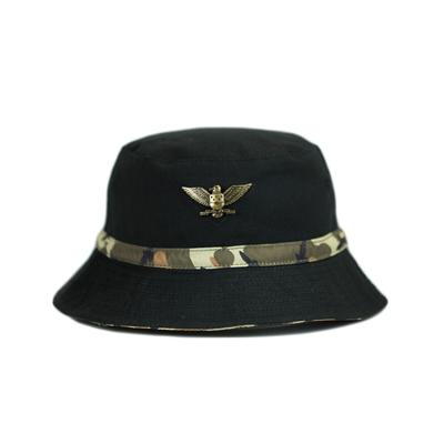 China Custom Fishing Sun Bucket Cap with Metal Logo - 100% Cotton, Sizes 6 7/8