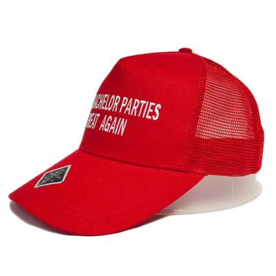 China Custom Cotton Mesh Snapback Trucker Cap 6 Panel Dad Baseball Sports Hat Embroidery for sale