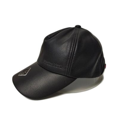 China Custom PU Leather Baseball Caps 56-58cm Size with Multiple Logo Options and 100pcs MOQ for sale