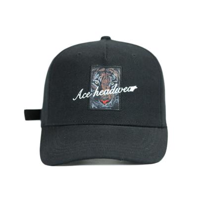 China Custom Baseball Cap 58cm Adult Sublimation Embroidery Patch Black Headwear for sale