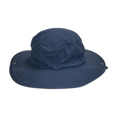 China Custom Plain Fisherman Bucket Hat with String 58cm Cotton Polyester Outdoor Sun Cap for sale