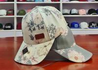 China Custom Printed Cotton Dad Hat with Metal Patch Front 58cm Unisex Baseball Cap for sale