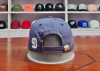 China Custom 100% Cotton Sublimation Baseball Cap with Blue Metal Buckle Light Blue for sale