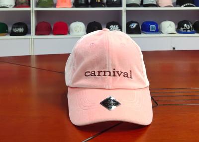China Custom Embroidered Baseball Cap 100% Cotton Unstructured Metal Buckle Adult Size 58cm for sale