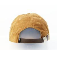 China Custom Blank Suede Baseball Cap with Metal Buckle 100% Cotton Yellow for sale