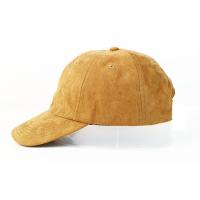 China Custom Blank Suede Baseball Cap with Metal Buckle 100% Cotton Yellow for sale