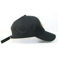 China Custom 100% Cotton Black Flat Embroidery Logo Long Strap Baseball Cap 10 Colors for sale